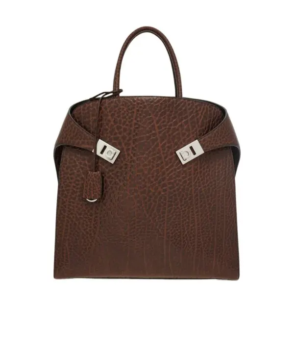 FERRAGAMO Hug Tote Bag - Naturale/testa Di Moro