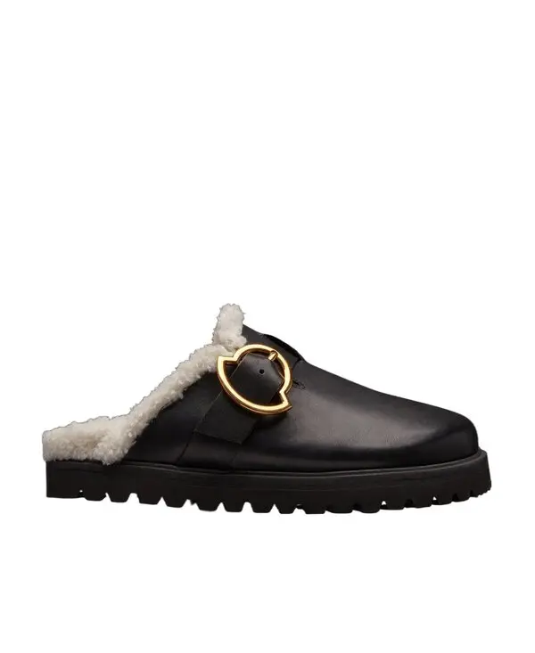 Moncler Buckle Detail Mules - Black