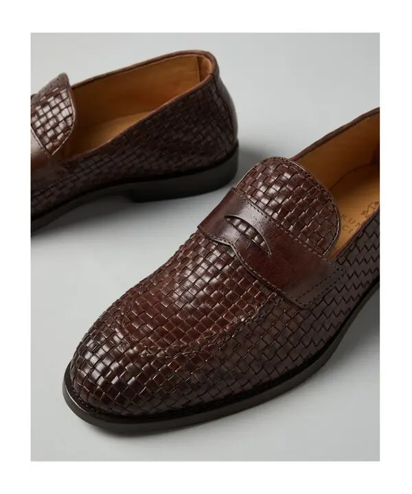 Brunello Cucinelli Woven Leather Loafers - Black