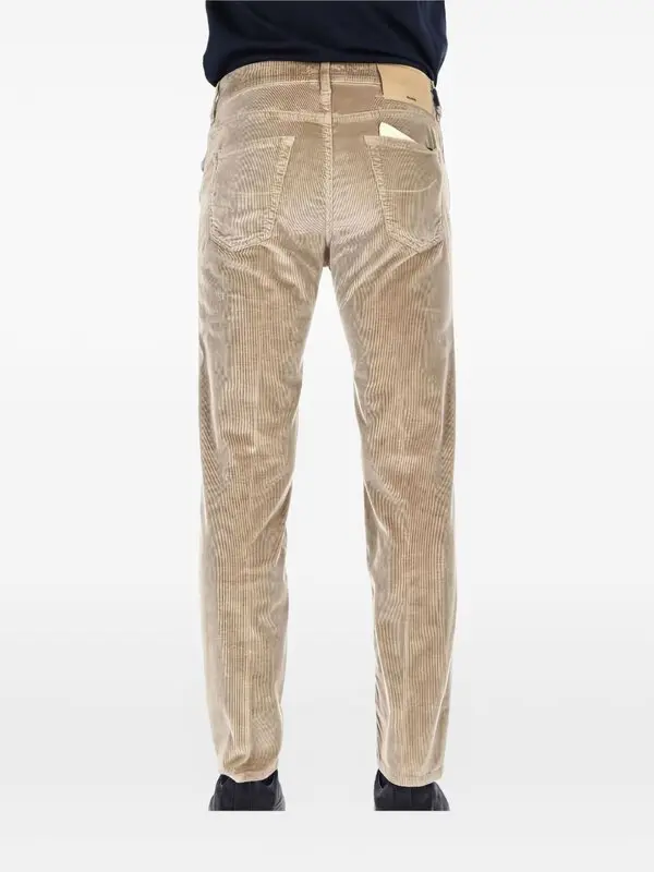 Jacob Cohen Slim-fit Corduroy Trousers With Logo Patch - Light Brown