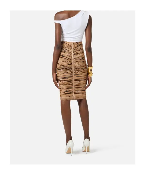 Elisabetta Franchi Draped One-shoulder Bodysuit Top