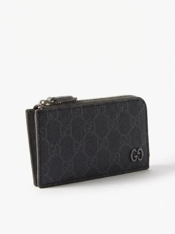 Gucci Monogrammed Zip-around Wallet - Black