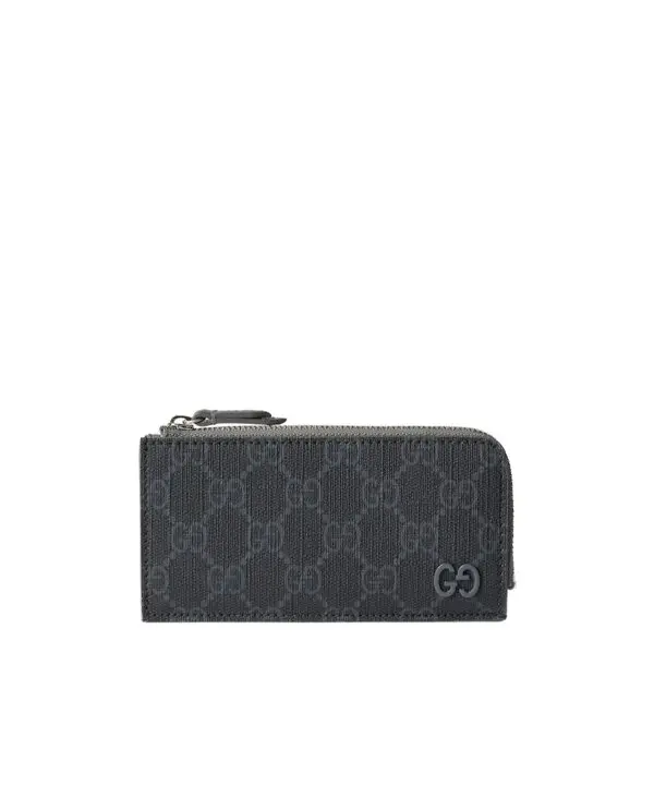 Gucci Monogrammed Zip-around Wallet - Black