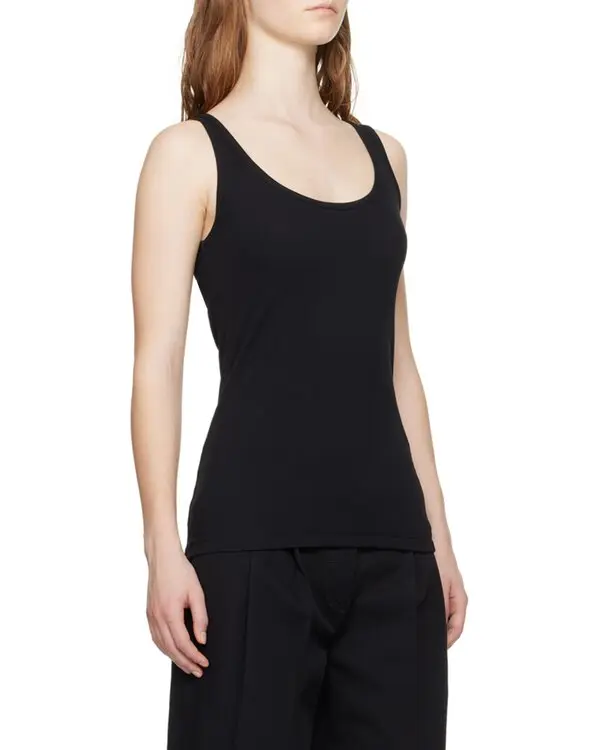 TOTEME Scoop Neck Ribbed Tank Top - Black