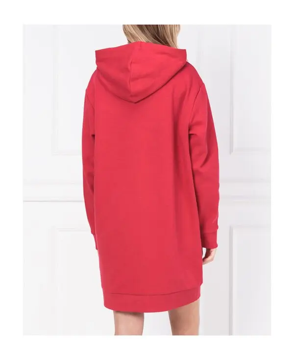 Iceberg Hooded Dress With Sequin Lips - Red