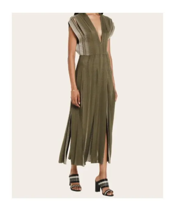 ZEUSDIONE Selene Sleeveless V-neck Pleated Dress