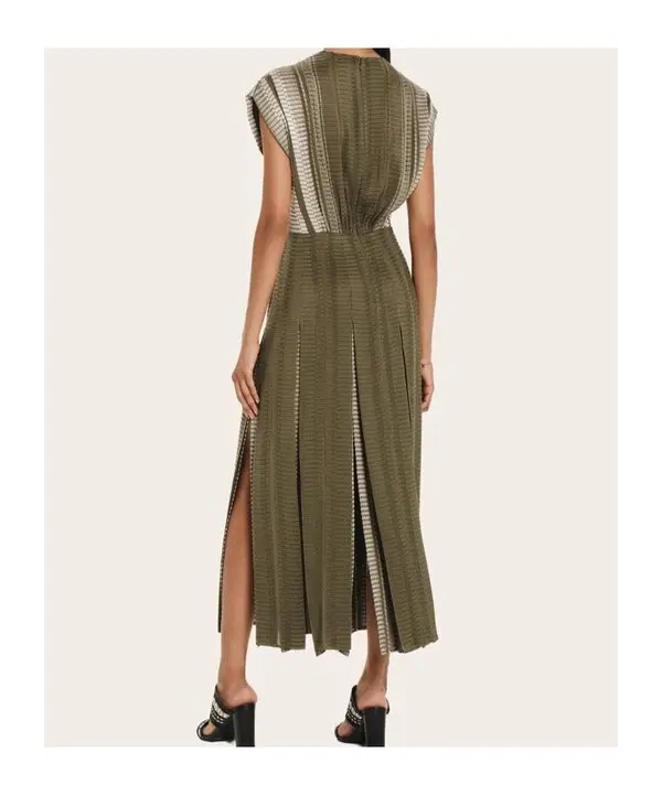 ZEUSDIONE Selene Sleeveless V-neck Pleated Dress