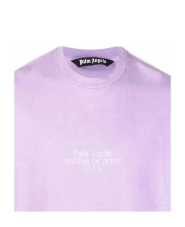 Palm Angels Pxp Creative Services Emb Tee Lilac Bla