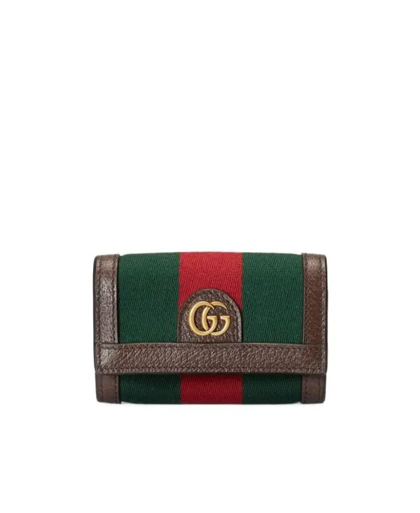Gucci Double G Web Striped Key Bag