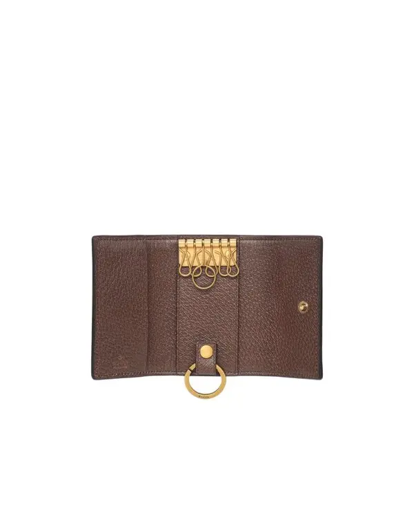 Gucci Double G Web Striped Key Bag