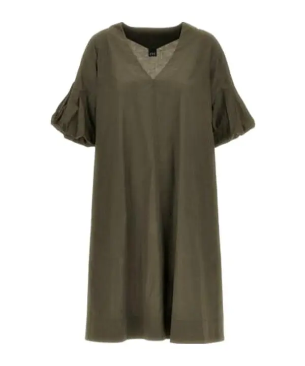 FAY V-neck Cuffed Sleeves Dress