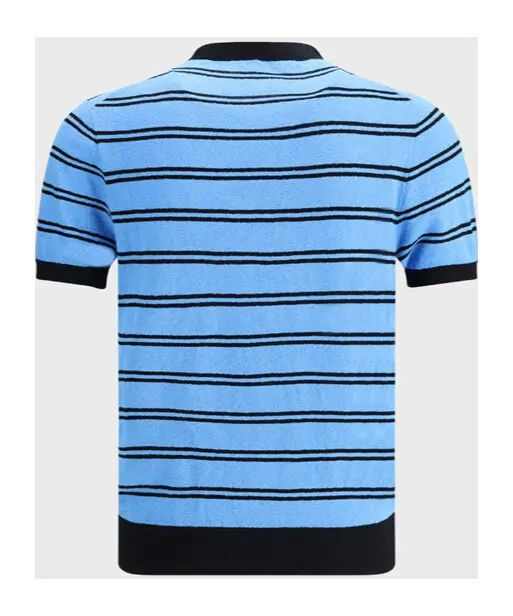 Prada Striped Crewneck Short-sleeve Sweater