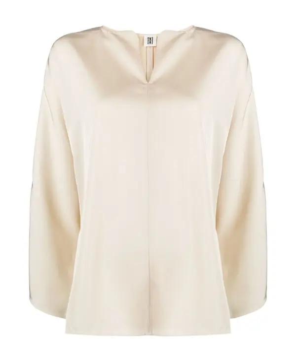 BY MALENE BIRGER Slit-sleeved Straight Hem Blouse - No