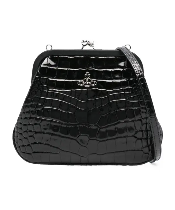 VIVIENNE WESTWOOD Embossed Vivienne's Clutch Bag - Black