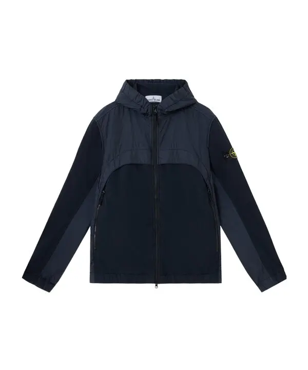 Stone Island Hooded Jacket With Wind Resistance And Anti-drop Technology - Navy