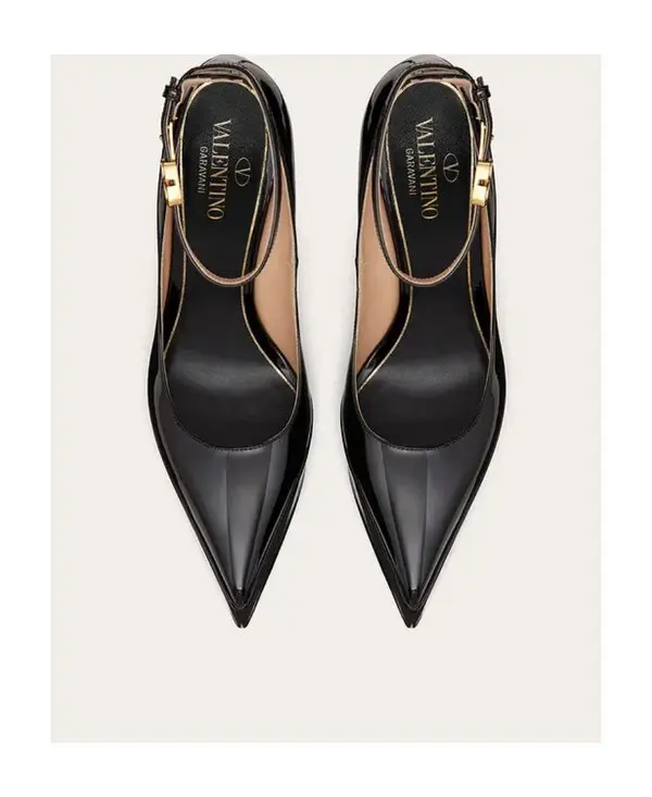 Valentino Garavani Tan-go Vlogo Plaque Platform Pumps - Black