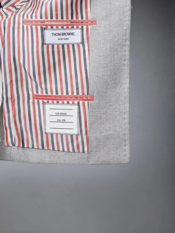 Thom Browne Cropped Flannel Jacket With Bow Detail