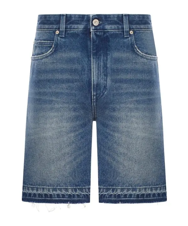Loewe Frayed Hem Denim Shorts - Medium Blue