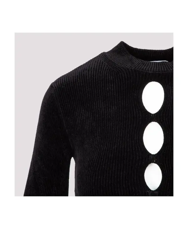 MSGM Ribbed Cut Out Detail Sweater