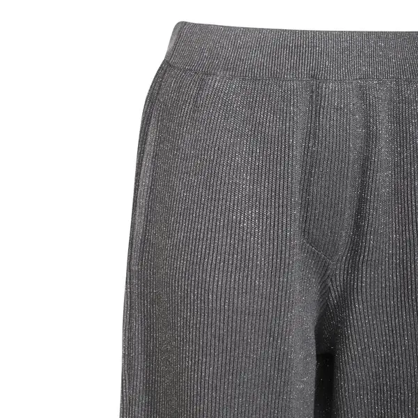 Brunello Cucinelli Ribbed Wide Leg Pants With Elastic Waist