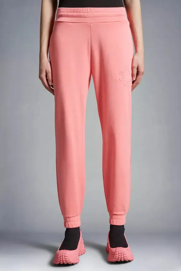 Moncler Elasticated Waistband Sweatpants With Embossed Logo - Pink