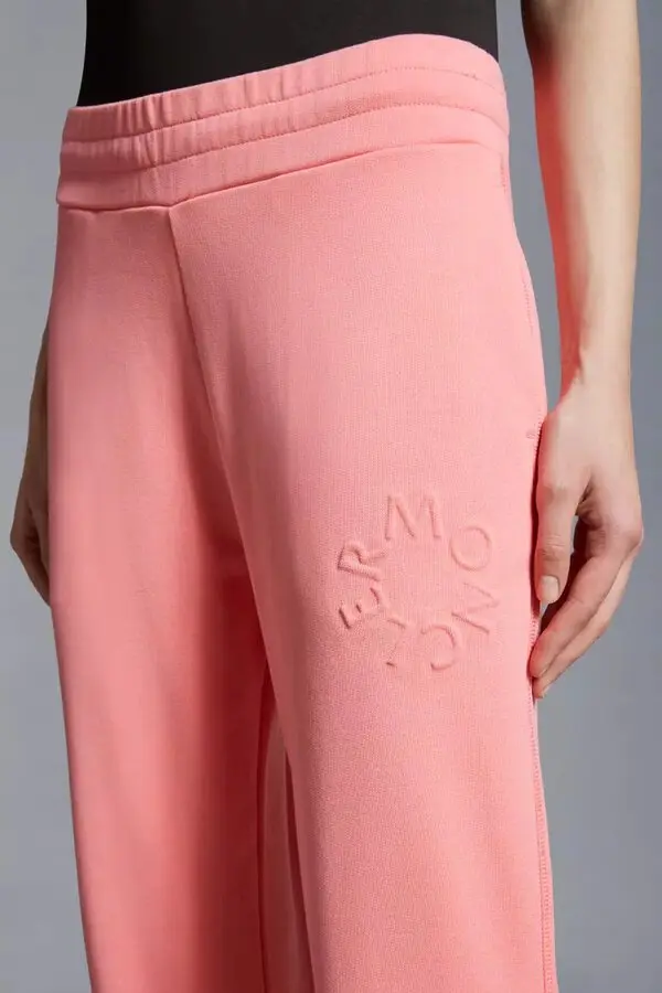Moncler Elasticated Waistband Sweatpants With Embossed Logo - Pink
