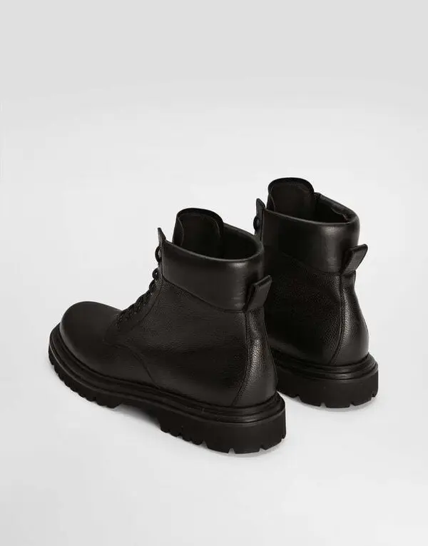 Dolce & Gabbana Logo Debossed Lace-up Ankle Boots