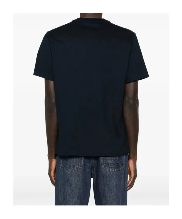 Burberry Logo Printed Crewneck T-shirt - Navy