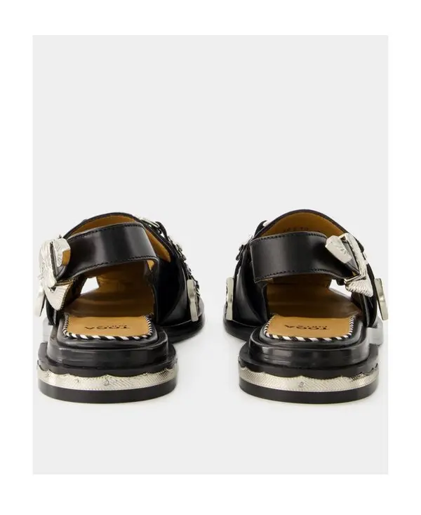 Toga Buckled Slingback Sandals - Black