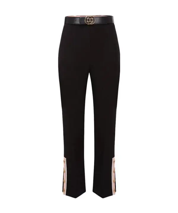 Elisabetta Franchi Belted Capri Trousers - Black