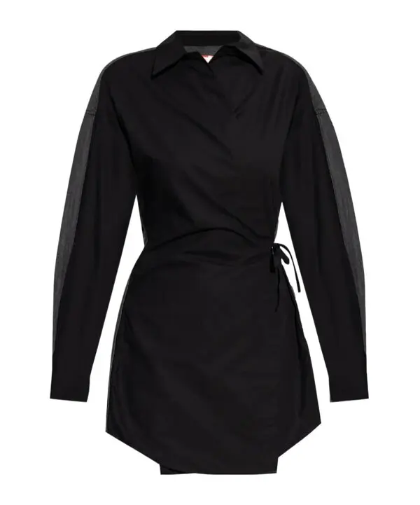 DIESEL® D-elphi-den Wrap Shirt Dress With Side Straps