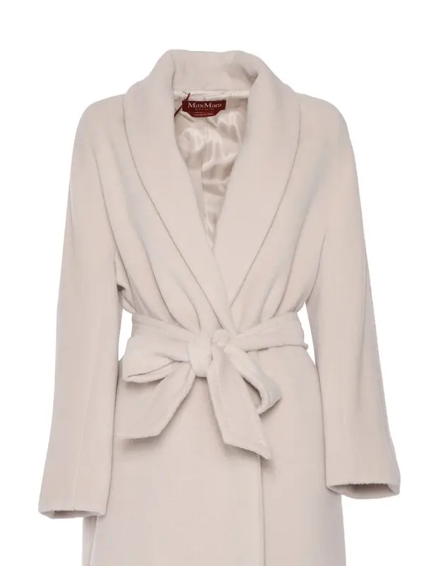 Max Mara Belted Long-sleeved Coat - Nude