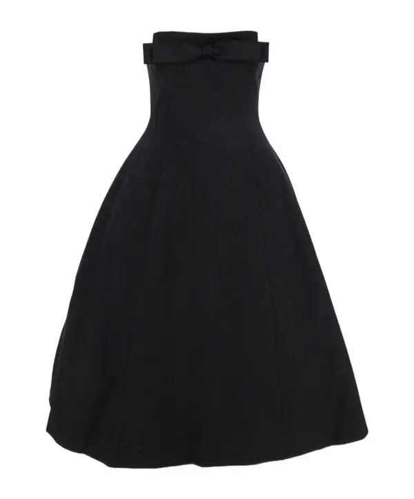 SHUSHU/TONG Bowknot Bandeau Midi Dress - Black