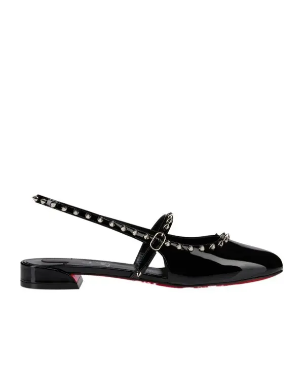 CHRISTIAN LOUBOUTIN Sweet Janispikes Slingback Ballerinas - Black