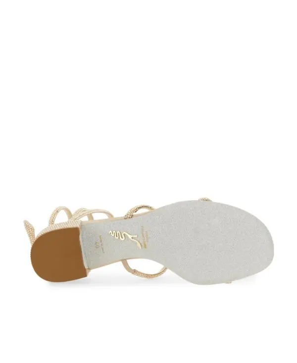 Rene Caovilla Embellished Open Toe Sandals - Nude
