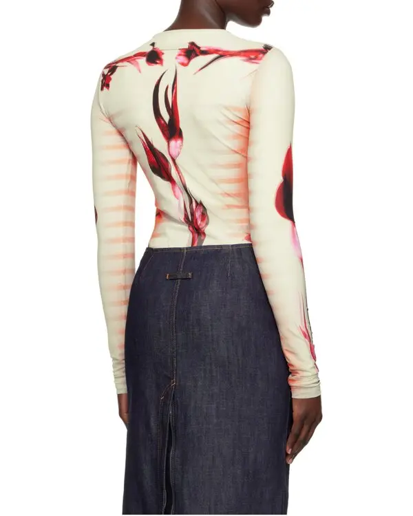 JEAN PAUL GAULTIER Double-layered Printed Long Sleeve Top