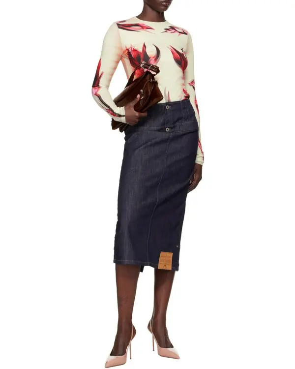 JEAN PAUL GAULTIER Double-layered Printed Long Sleeve Top