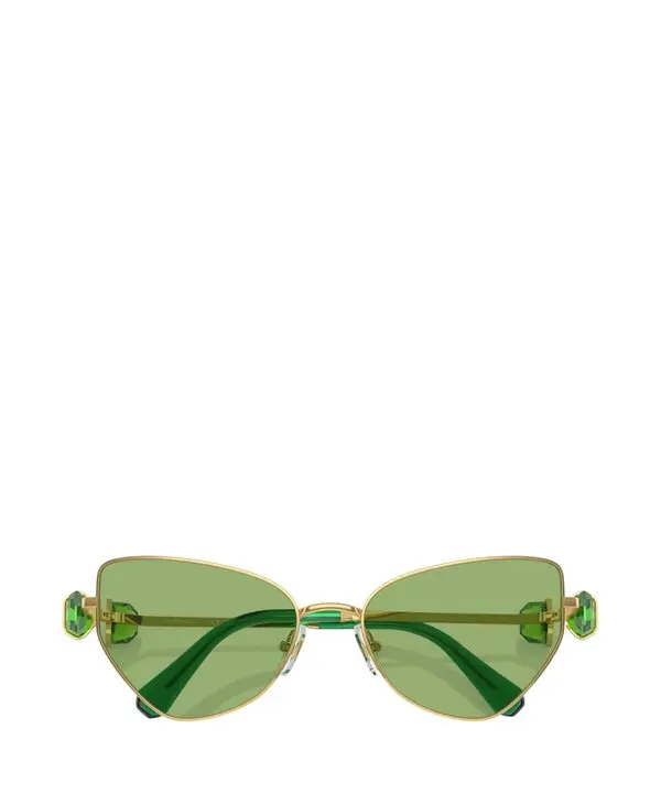 SWAROVSKI Cat Eye Frame Sunglasses With Embellishments - Green
