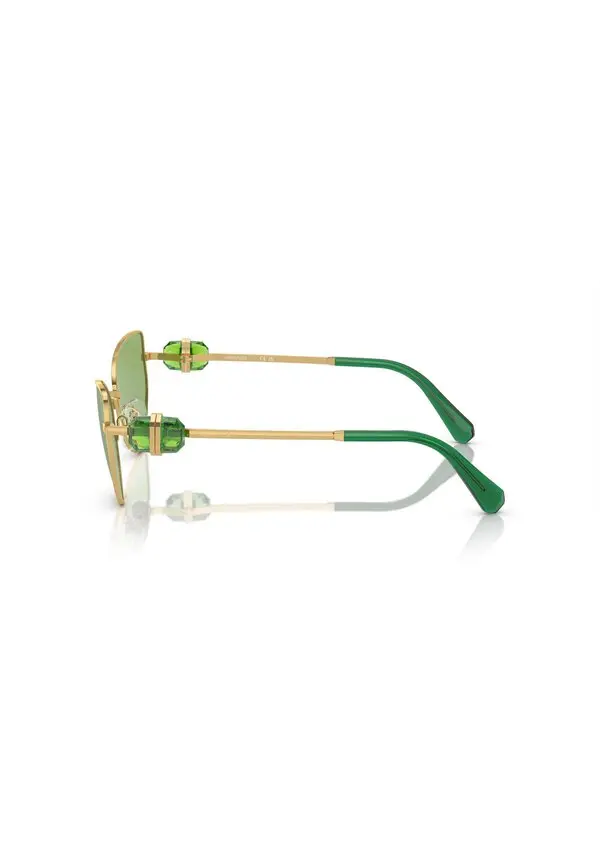 SWAROVSKI Cat Eye Frame Sunglasses With Embellishments - Green