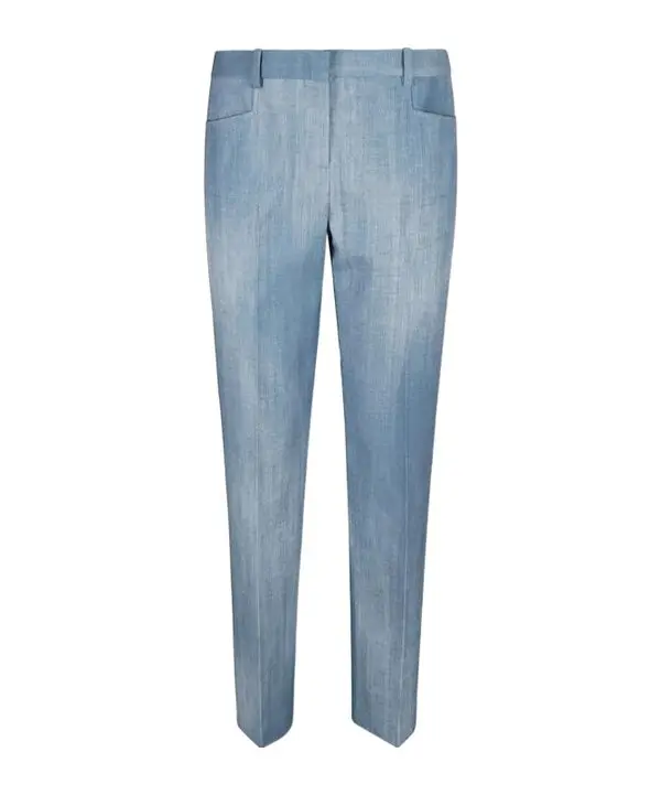 Ermanno Scervino Tailored Straight-leg Pants With Belt Loops - Blue