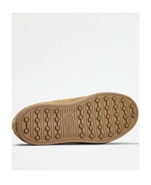 TOD'S Suede Round Toe Sneakers - Brown