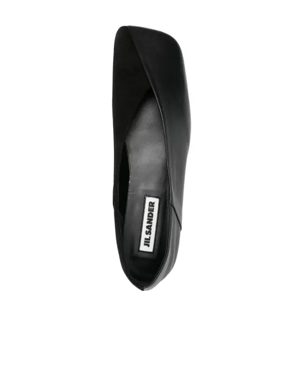 JIL SANDER Square-toe Slip-on Ballerina Flats - Black
