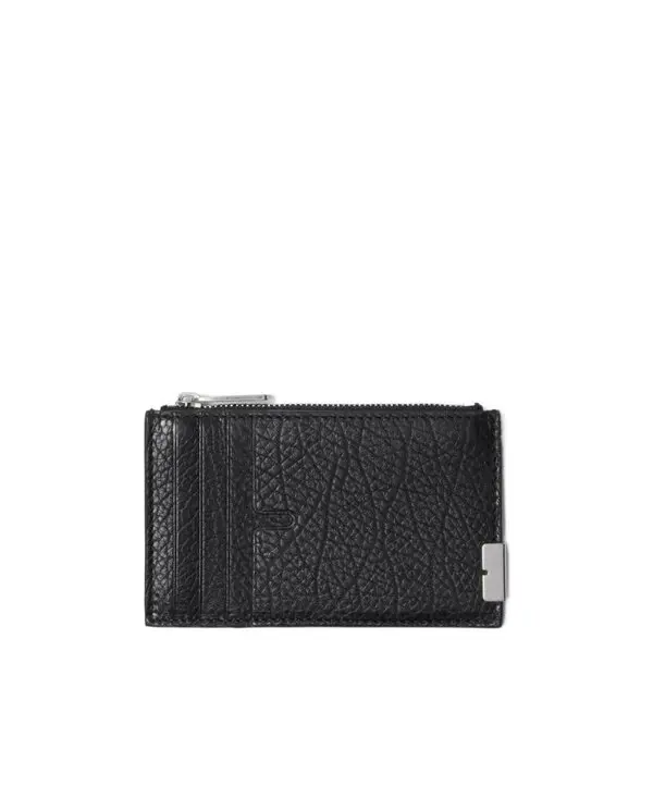 Burberry Logo-engraved Zipped Wallet - Black