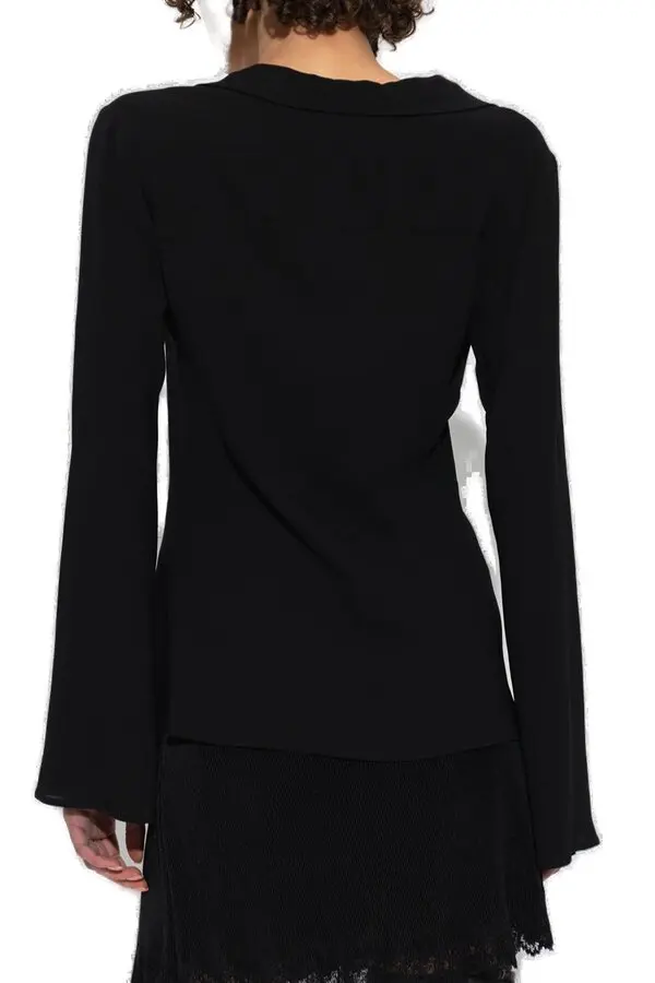 Blumarine Flared Sleeve Buckled Top