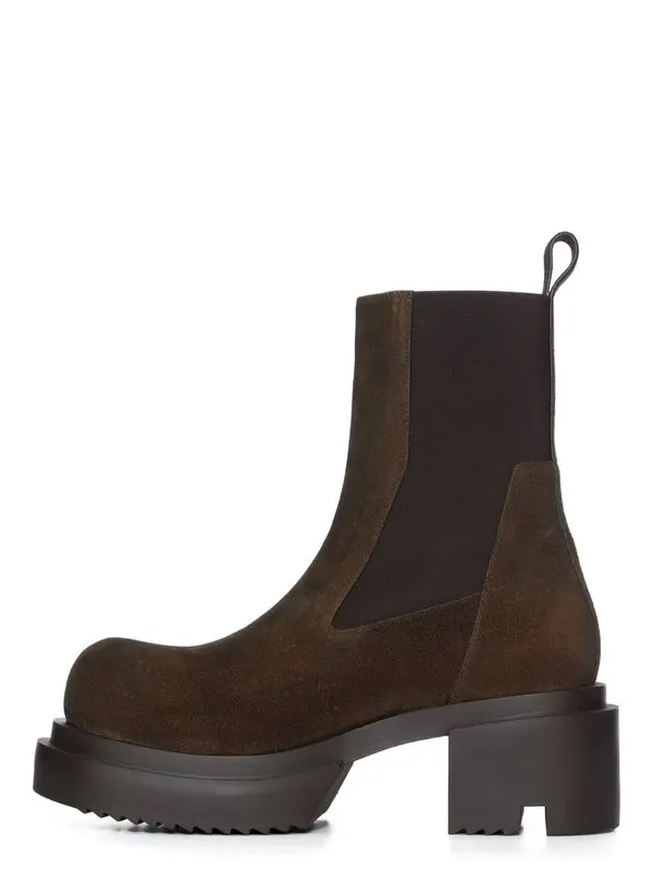 Rick Owens Beatle Bogun Block Heel Chelsea Boots - Black