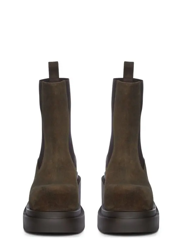 Rick Owens Beatle Bogun Block Heel Chelsea Boots - Black