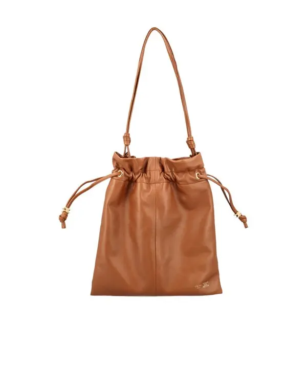 Celine Small Crystal Pouch In Lambskin - Brown