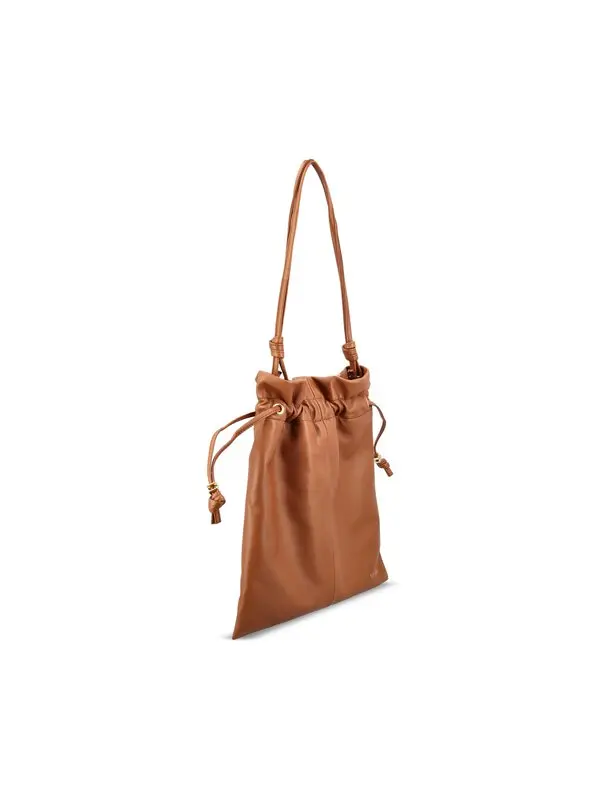 Celine Small Crystal Pouch In Lambskin - Brown