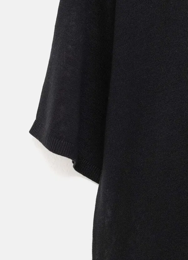 TOTEME Crewneck Knitted T-shirt With Short Sleeves - Black