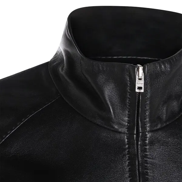 Acne Studios Leather Bomber Jacket - Black